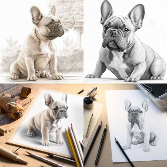How To Draw French Bulldog: 5 Easy Steps & How To Video - Full Bloom Club