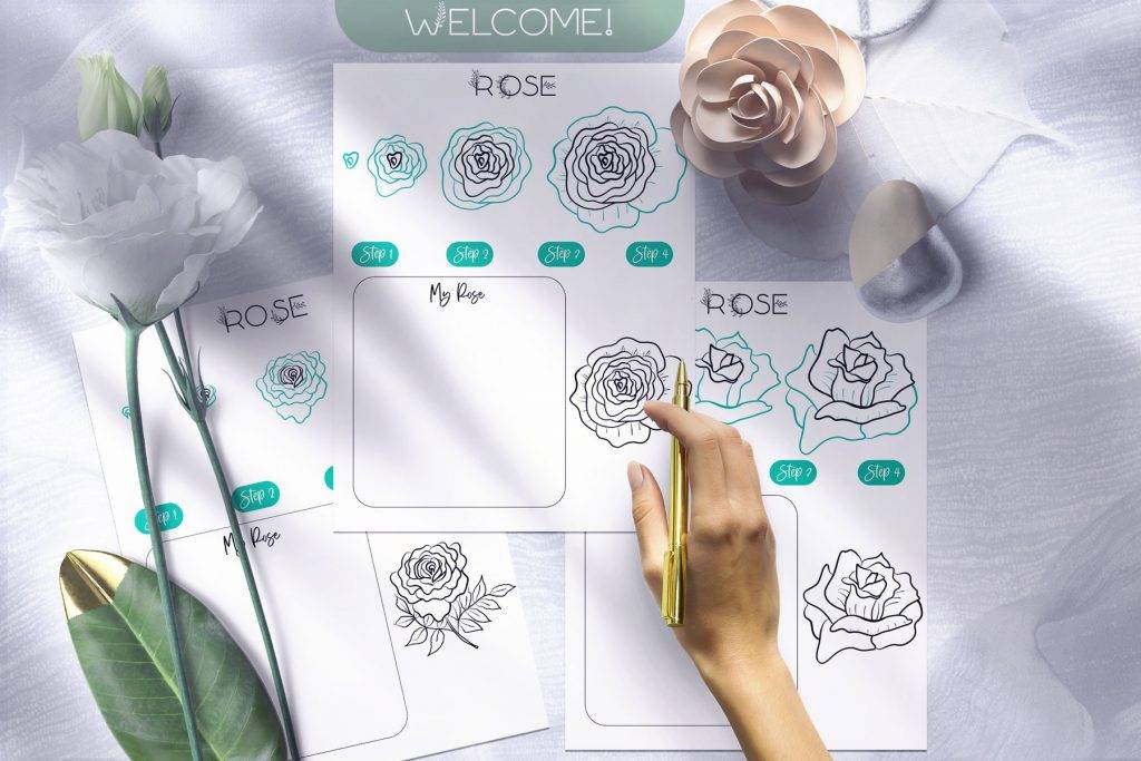 How to Draw a Rose. The Ultimate Guide and 27 Beautiful Rose Drawing ...