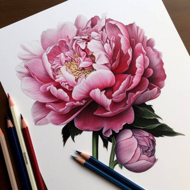 Learn the Secrets to Stunning Peony Flower Drawings - Full Bloom Club
