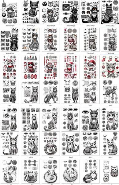 16 Ultimate Zen Doodle Cat Characters & Tips to Zen Doodle Your Way to ...