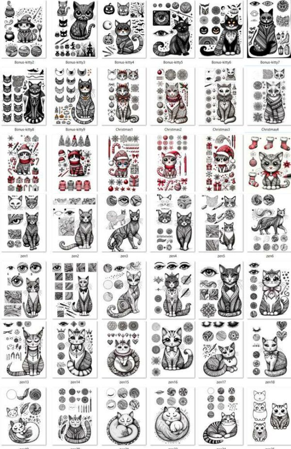 16 Ultimate Zen Doodle Cat Characters & Tips to Zen Doodle Your Way to ...