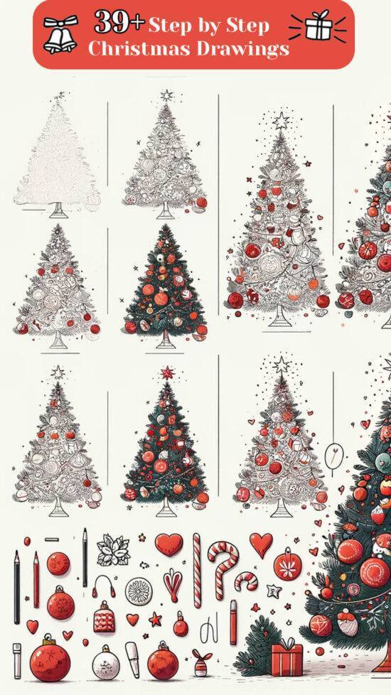 38+ Easy and Fun Step-by-Step Christmas Drawing Ideas