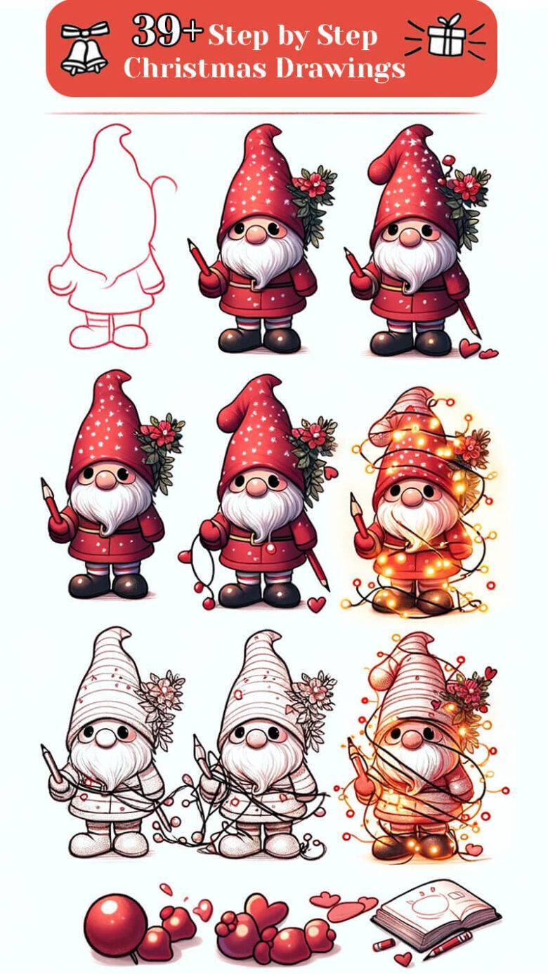 38+ Easy and Fun Step-by-Step Christmas Drawing Ideas