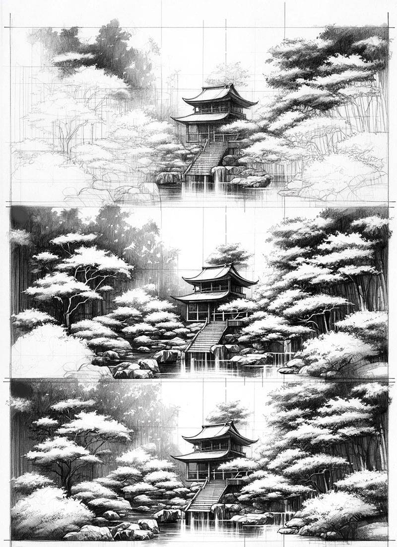 Serenity Scenery Drawing : 45 Calming Outdoor Scenes to Sketch - Full ...