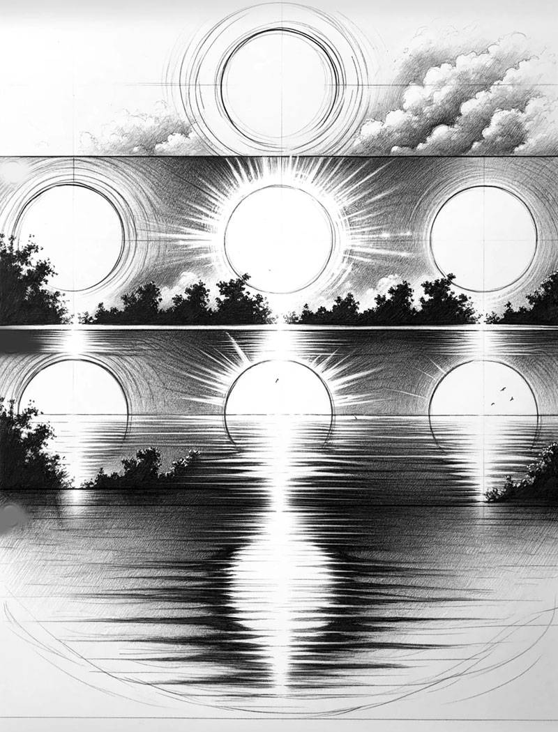 Serenity Scenery Drawing : 45 Calming Outdoor Scenes to Sketch - Full ...