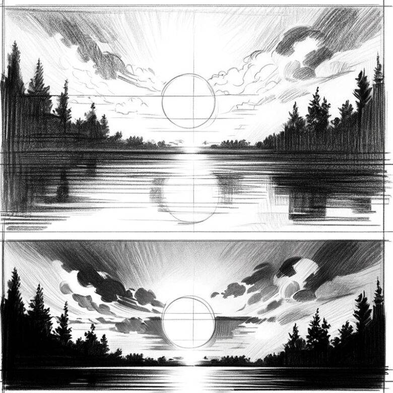 Serenity Scenery Drawing : 45 Calming Outdoor Scenes to Sketch - Full ...