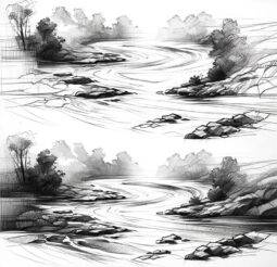 Serenity Scenery Drawing : 45 Calming Outdoor Scenes to Sketch - Full ...
