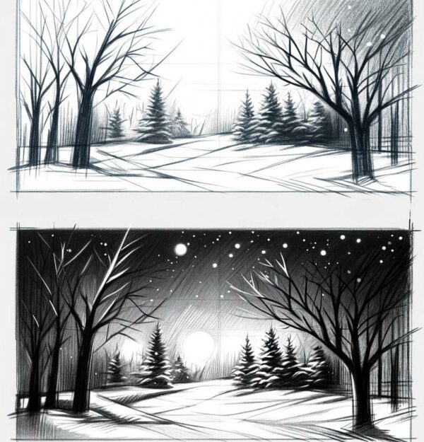 Serenity Scenery Drawing : 45 Calming Outdoor Scenes to Sketch - Full ...