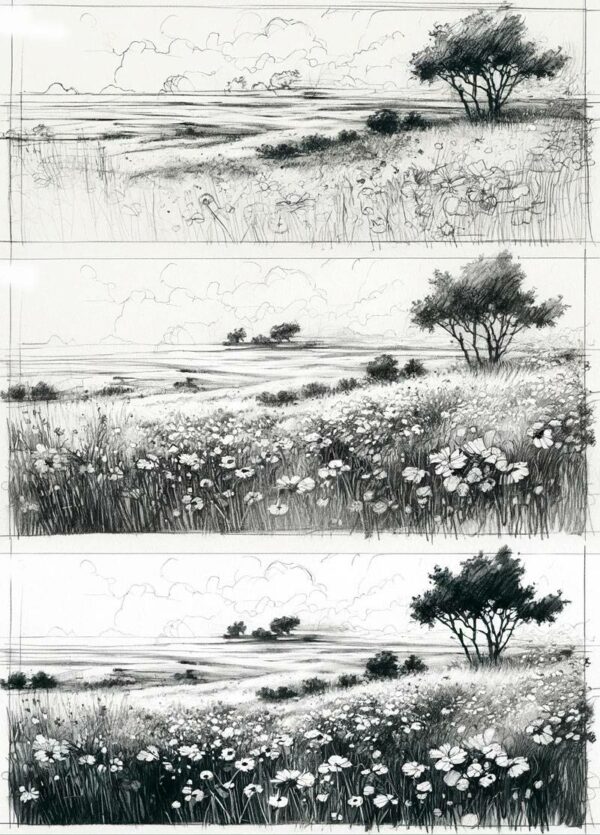Serenity Scenery Drawing : 45 Calming Outdoor Scenes to Sketch - Full ...