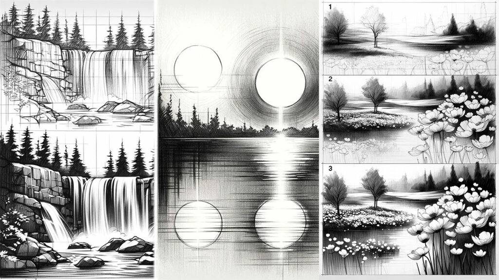 Serenity Scenery Drawing : 45 Calming Outdoor Scenes to Sketch - Full ...