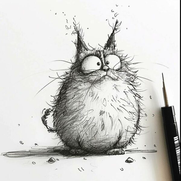 11 Hilarious Cat Drawings That Scream Drama and Whisper Humor - Full ...