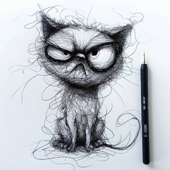 11 Hilarious Cat Drawings That Scream Drama and Whisper Humor - Full ...